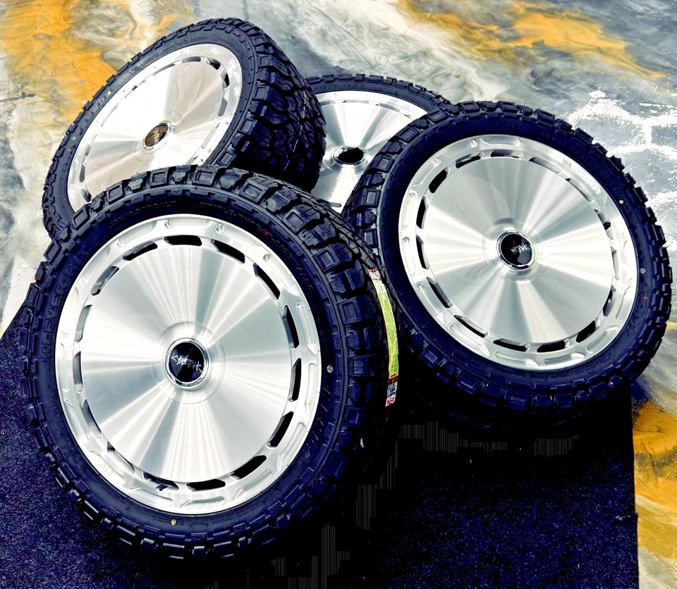 4 ALT Forged PL10 24x10 Wheels & Tires Tesla Cybertruck Foundation ...
