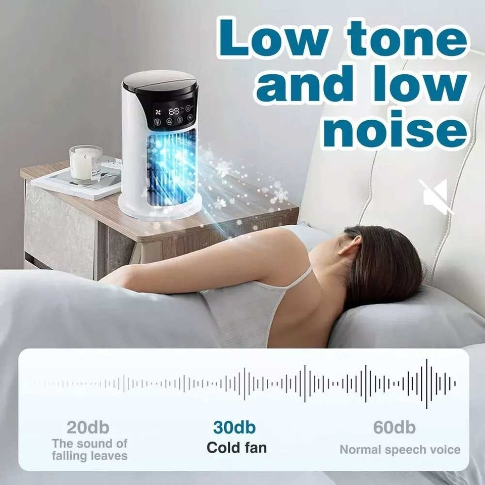 Portable Air Cooler Conditioning Fan Unit Chiller Purifier Desk Bedroom ...