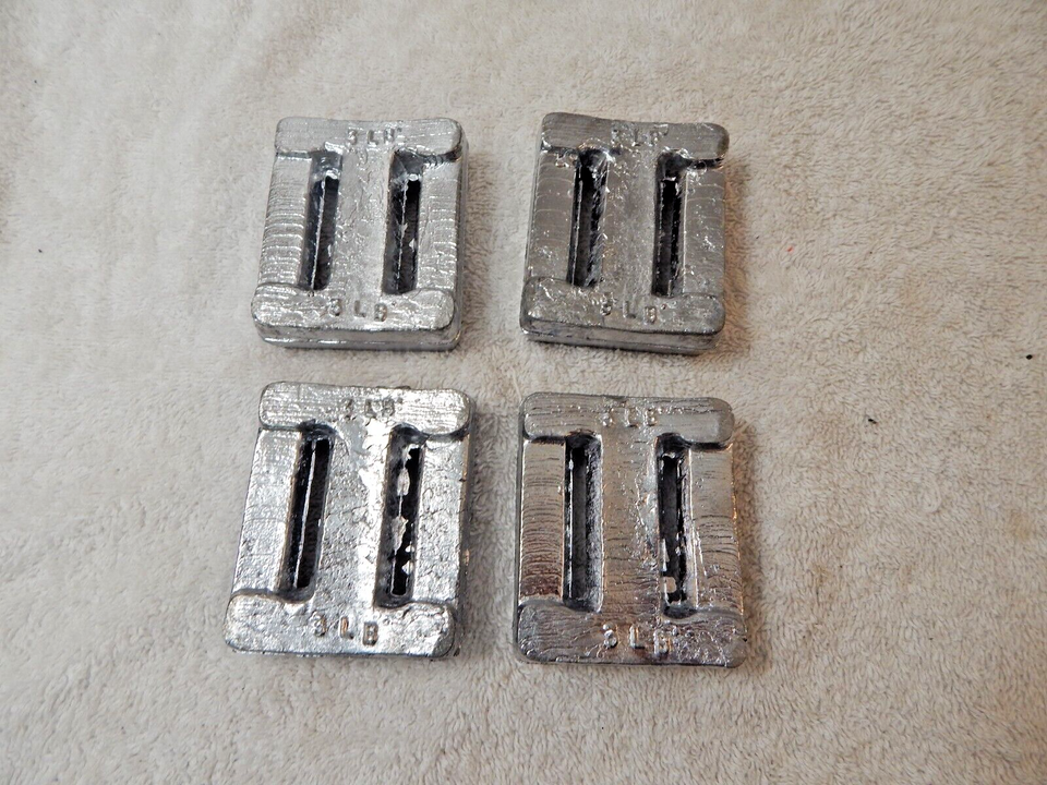 Four 3 lb Mold SCUBA Lead Dive Weights - New - Actual 2 lb. 10.5 to 11 ...