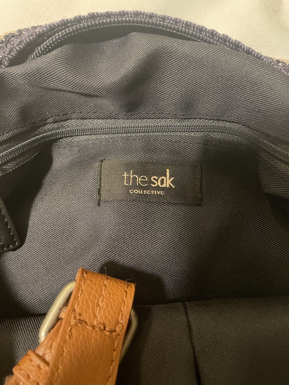 The Sak collective woven tote bag. Navy blue and cream. | eBay