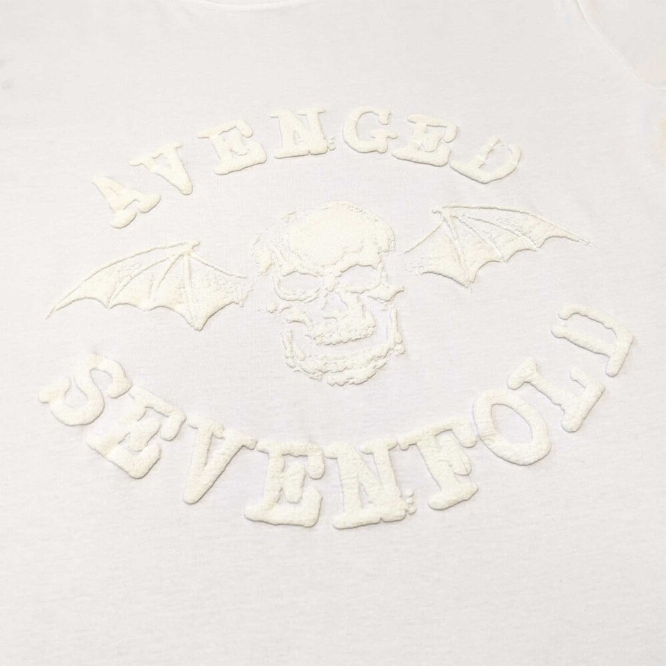 Avenged Sevenfold - Classic Deathbat Hi Build Logo - White t-shirt | eBay