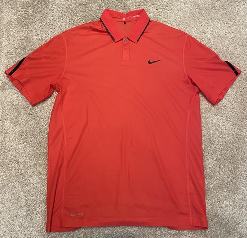 Nike Tiger Woods Sunday Red Golf Polo - Medium Performance Dri Fit TW ...