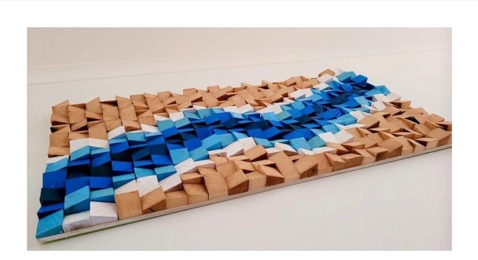 Professional Acoustic Panel Sound Diffuser Multicolour wooden wall art ...