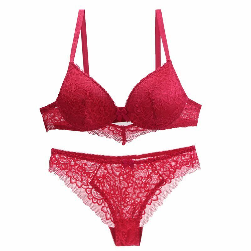 UK Vintage Lace Sexy Extreme Push up Bra Sets Lingerie Underwear Set 32 ...