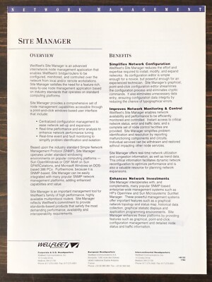 Wellfleet Communications - Site Manger Sales Brochure (1992) | eBay