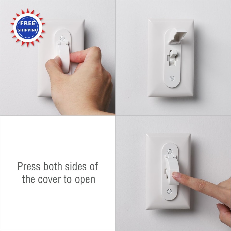 Light Switch Guard 2 Pack Toggle Style Proof Child Protection White ...