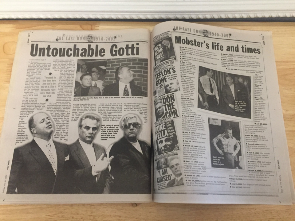 NY Daily News 6/11/02 The Last Don John Gotti Gambino Mafia Mob Boss ...