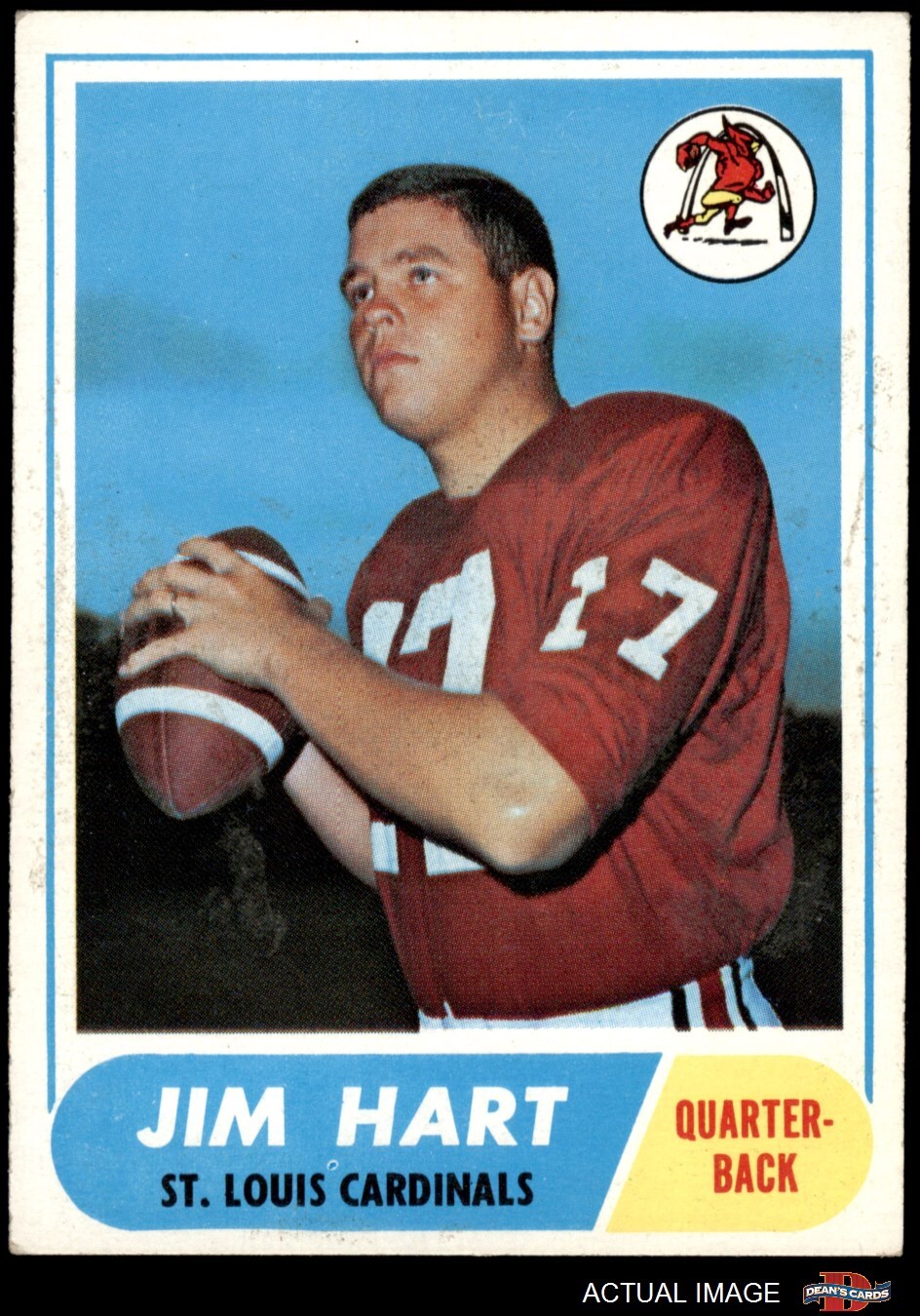 1968 Topps #60 Jim Hart Cardinals-FB RC S.Illinois 4 - VG/EX F68T 05 ...