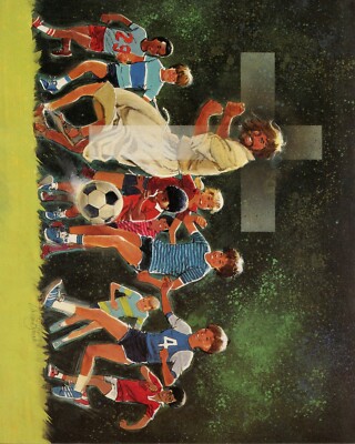 Catholic print picture- JESUS PLAYING SOCCER - 8" x 10" ready to be ...