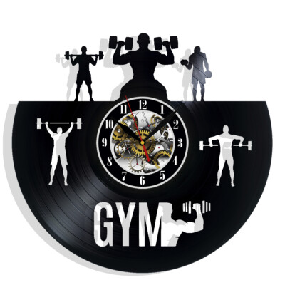 Gym Bodybuilding Powerlifter Vinyl Wall Clock Gift Birthday Holiday ...