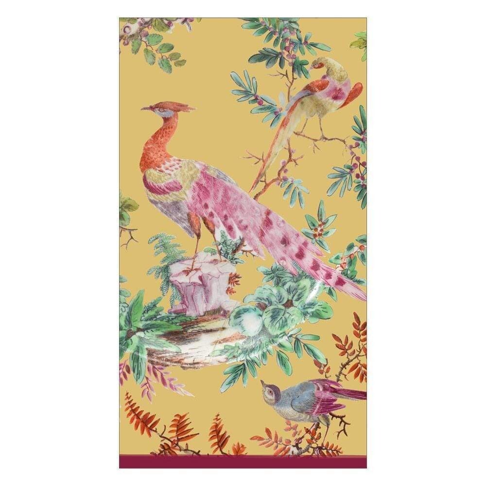 Caspari Paper Guest Towel Napkins, Chelsea Birds Gold- Set of 2 Packs ...