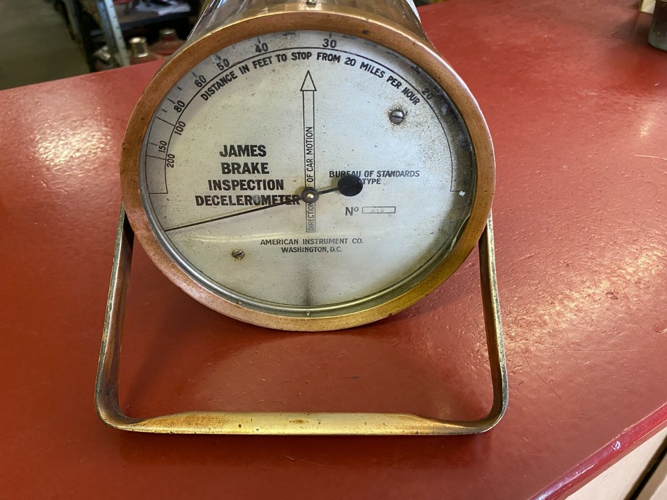 VINTAGE JAMES BRAKE INSPECTION DECELEROMETER TRAINS LOCOMOTIVE 1920 'S ...