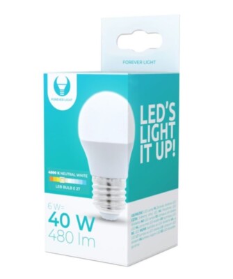 Lampe LED E27 6W=40W Blanc Neutre 4500K Ampoule Lumière Douille G45 | eBay