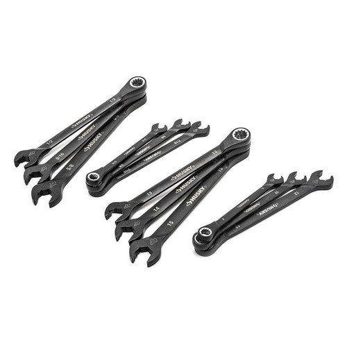 Double Ratcheting Wrench Set 100-Position SAE/MM (12-Piece) Combination ...