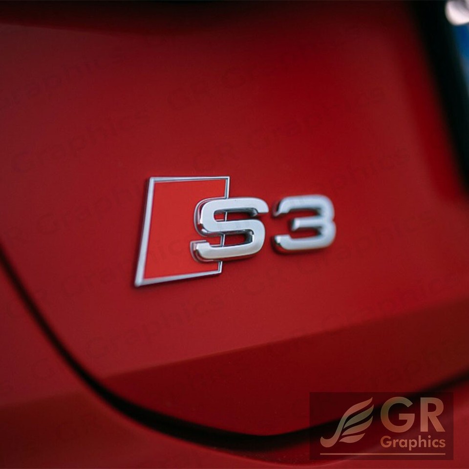 Audi S3 Gloss Black Emblem Rear Letter 3D S-Line Tail Badge Trunk A3 ...