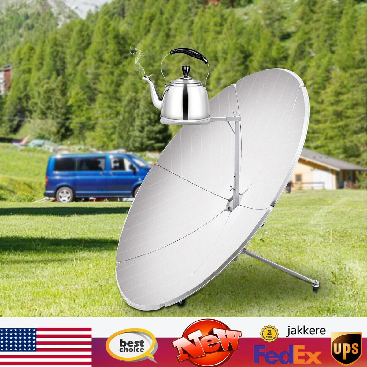 59inch Parabolic Solar Cooker High Efficiency Outdoor Camping Sun Oven ...