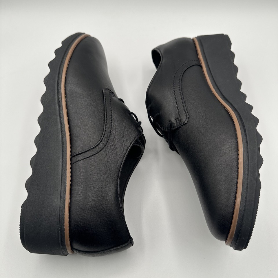 Clarks Women's Sharon Rae Loafer Women’s Size 10 Black Leather Lace Up ...
