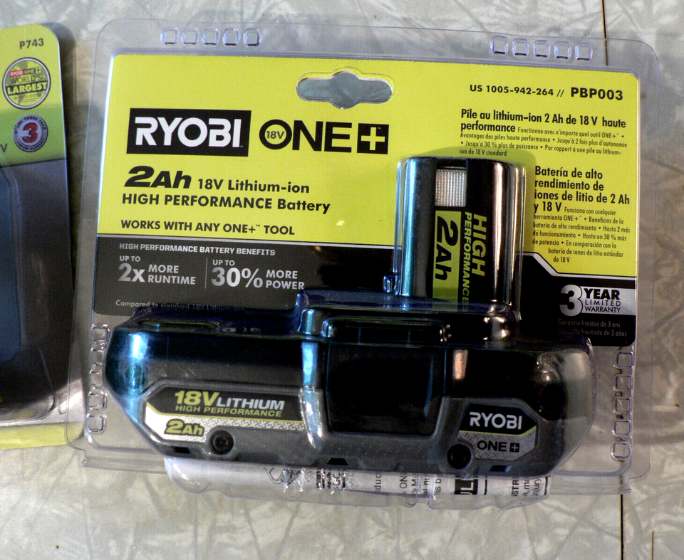 NEW Ryobi P743 18V Portable Power Source and PBP003 2Ah Lithium-Ion ...