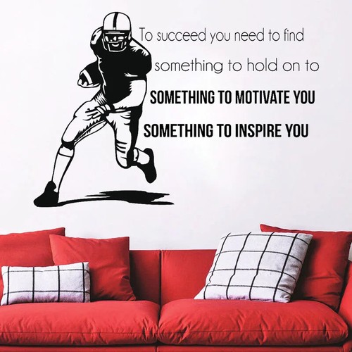 Inspiring Vinyl Wall Sticker To Succeed Football Sports Quotes Wall ...