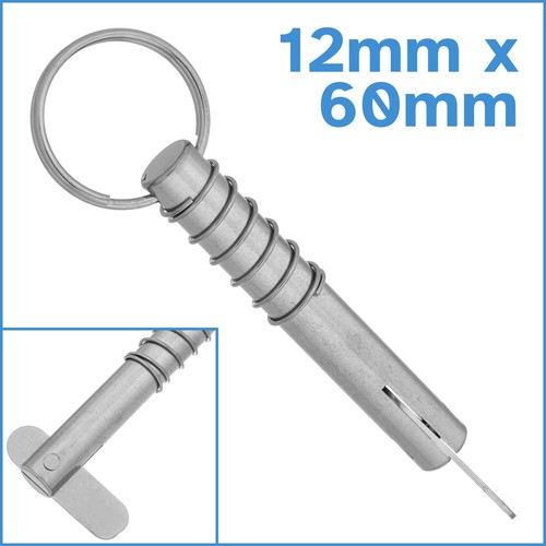 12mm x 60mm Spring Loaded Quick Release Clevis Pin 316 Stainless Steel ...