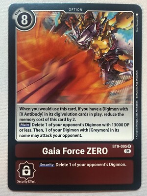 Digimon X Record Gaia Force ZERO BT9-095 R NM/M | eBay