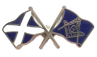 Scotland Saltire & Masonic Crest Double Flags enamel lapel pin badge ...
