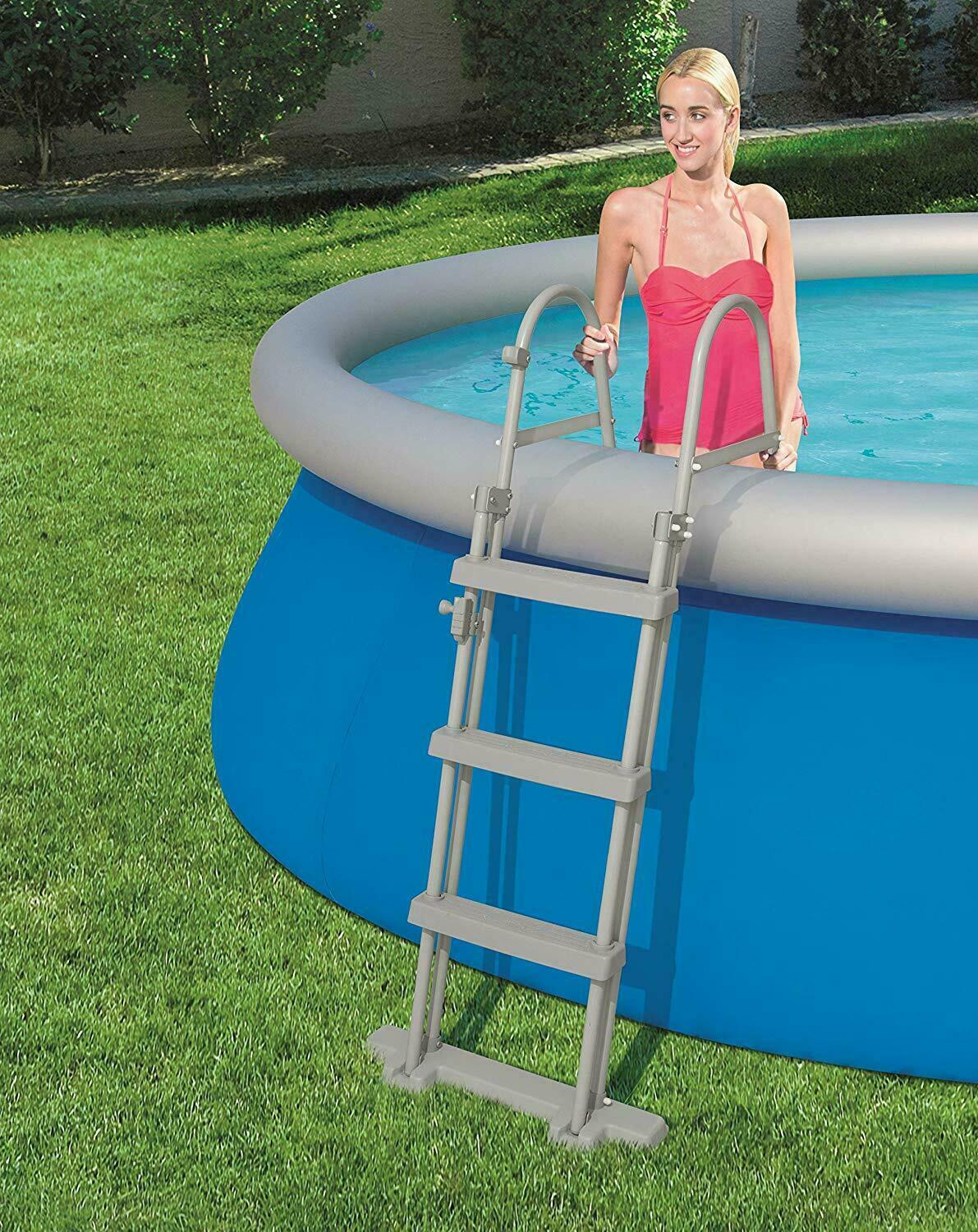 Bestway Above Ground Swimming FlowClear 42 inch Metal Frame Pool Step ...