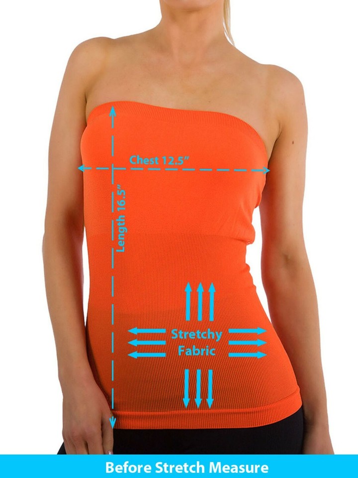 Sleeveless Strapless Tube Top long Bandeau Basic Layering Off Shoulder ...