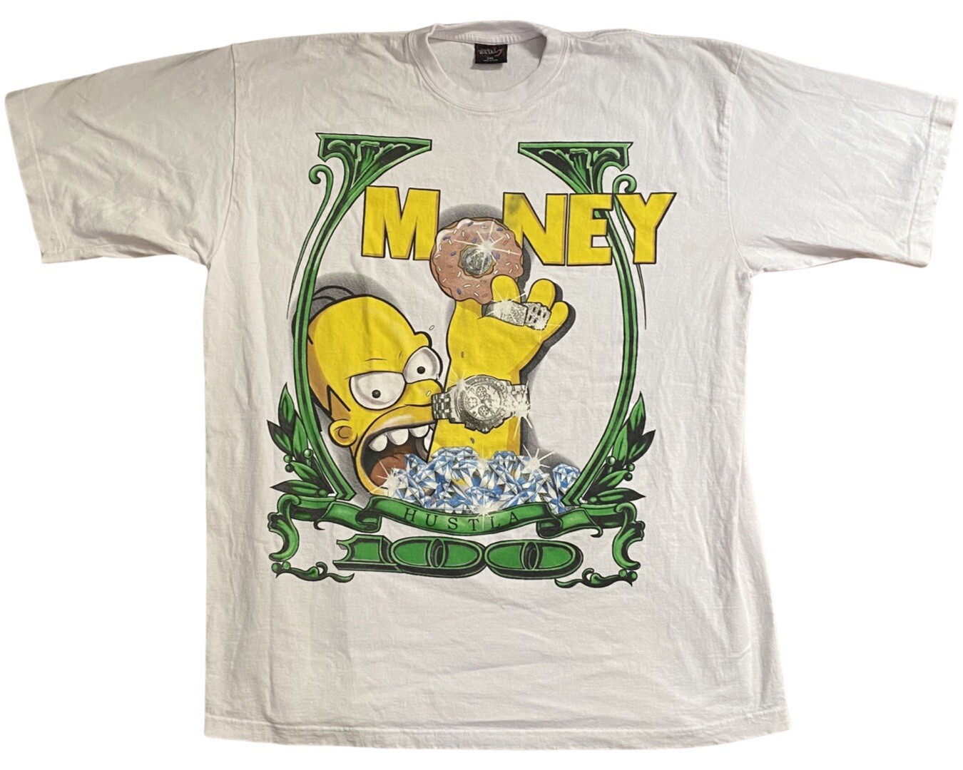 Homer Simpson Money Hustla Vintage T-Shirt Sz 2XL Boo… - Gem