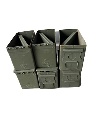 6(Six) PACK Original .50 CALIBER 5.56mm AMMO CAN M2A1 50CAL METAL AMMO ...