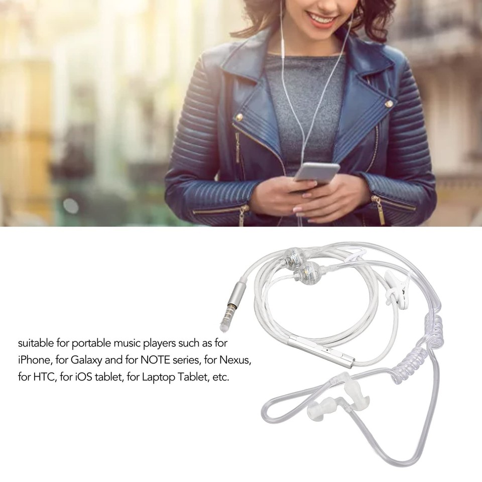 Air Tube Headphones Universal 3.5mm Bilateral Air Tube Earbuds Anti ...