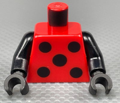LEGO Red Minifigure Torso Ladybug 5 Black Spots Ladybug Girl Series 21 ...