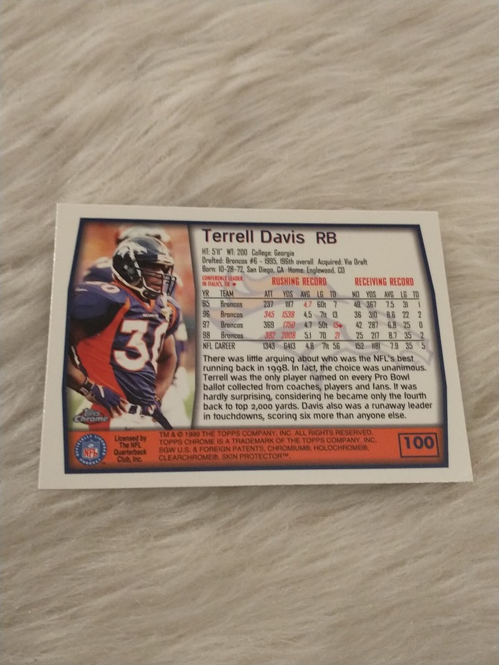 1999 Topps Chrome Terrell Davis #100 | eBay
