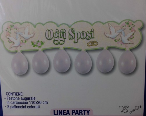 SPOSI FESTONE STRISCIONE OGGI SPOSI con PALLONCINI NOZZE MATRIMONIO ...