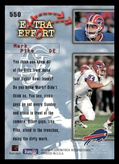 1995 Ultra #550 Mark Pike Gold Medallion Buffalo Bills | eBay