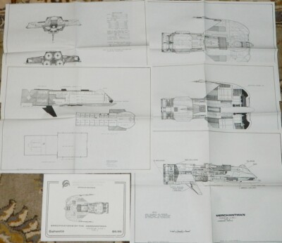 Star Trek Merchant Fleet Merchantman Starship Blueprints 1986 NEW WORN ...
