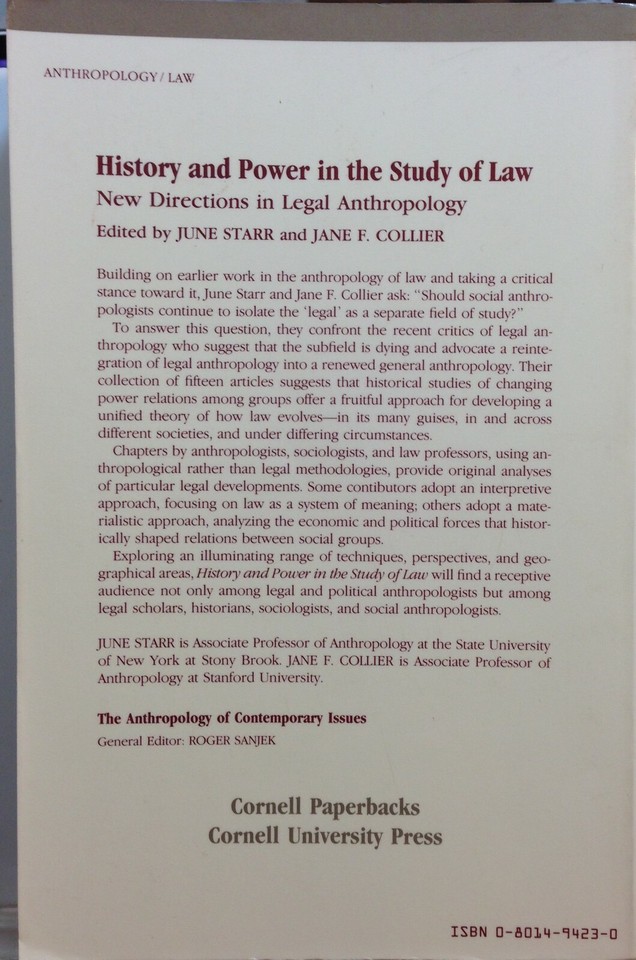 History and Power in the Study of Law Jane F. Collier June Starr Trade ...
