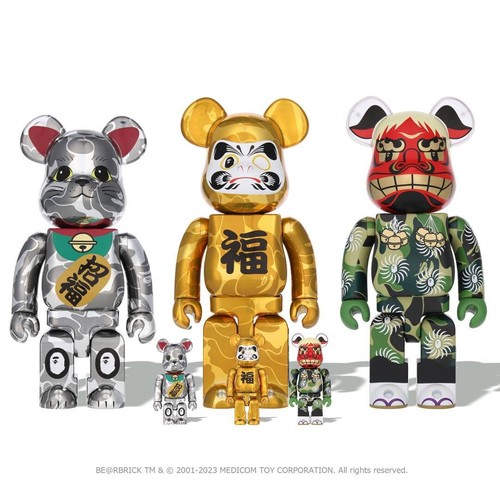 BE@RBRICK BAPE MANEKINEKO DARUMA SHISHIMAI 6-set 2023 Action Figure ...
