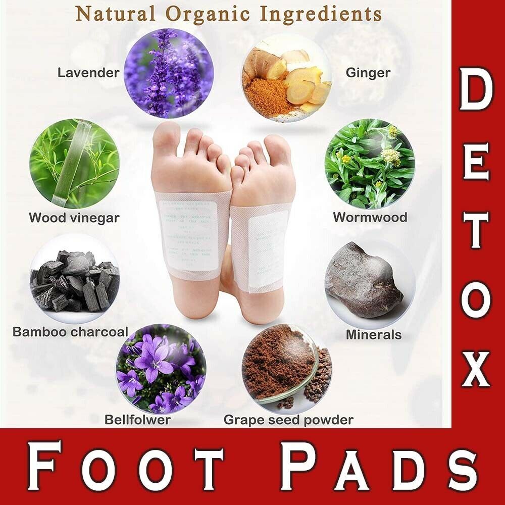 50PCS Bamboo Detox Foot Patches Pads Body Toxins Feet Slimming ...