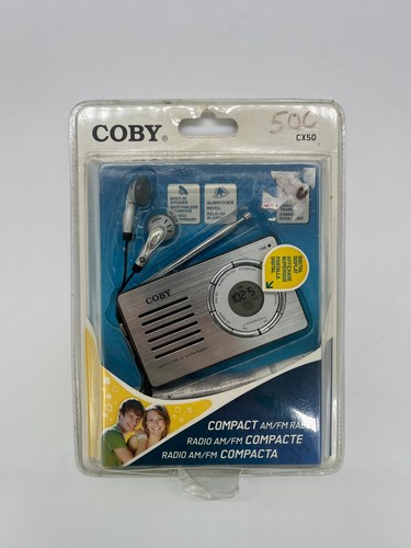 Coby CX50 Compact AM FM Radio w Digital Display and Coby Earplugs New ...