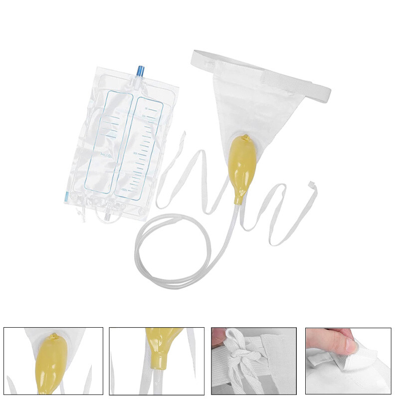 US Male Soft Urinal Pee Holder Bag Test Bladder Safety Incontinence Aid ...