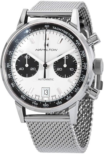 NEW HAMILTON INTRA-MATIC 68 AUTOMATIC CHRONOGRAPH PANDA DIAL H38416111 ...