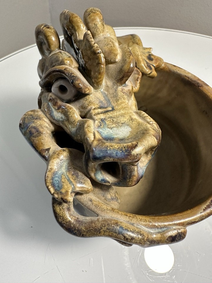 Steve Beacham Handcrafted Dragon Pottery Mug Cup 1997 VTG Signed Rare ...