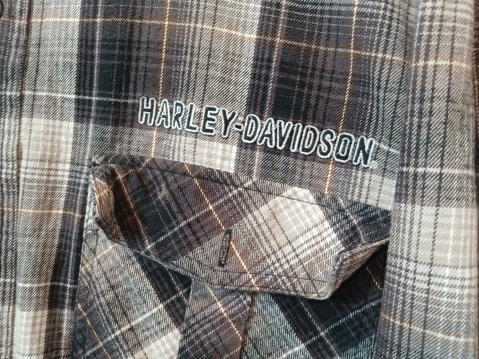 Harley Davidson Flannel Genuine Motor Clothes Mens Size 3XL Plaid Biker ...