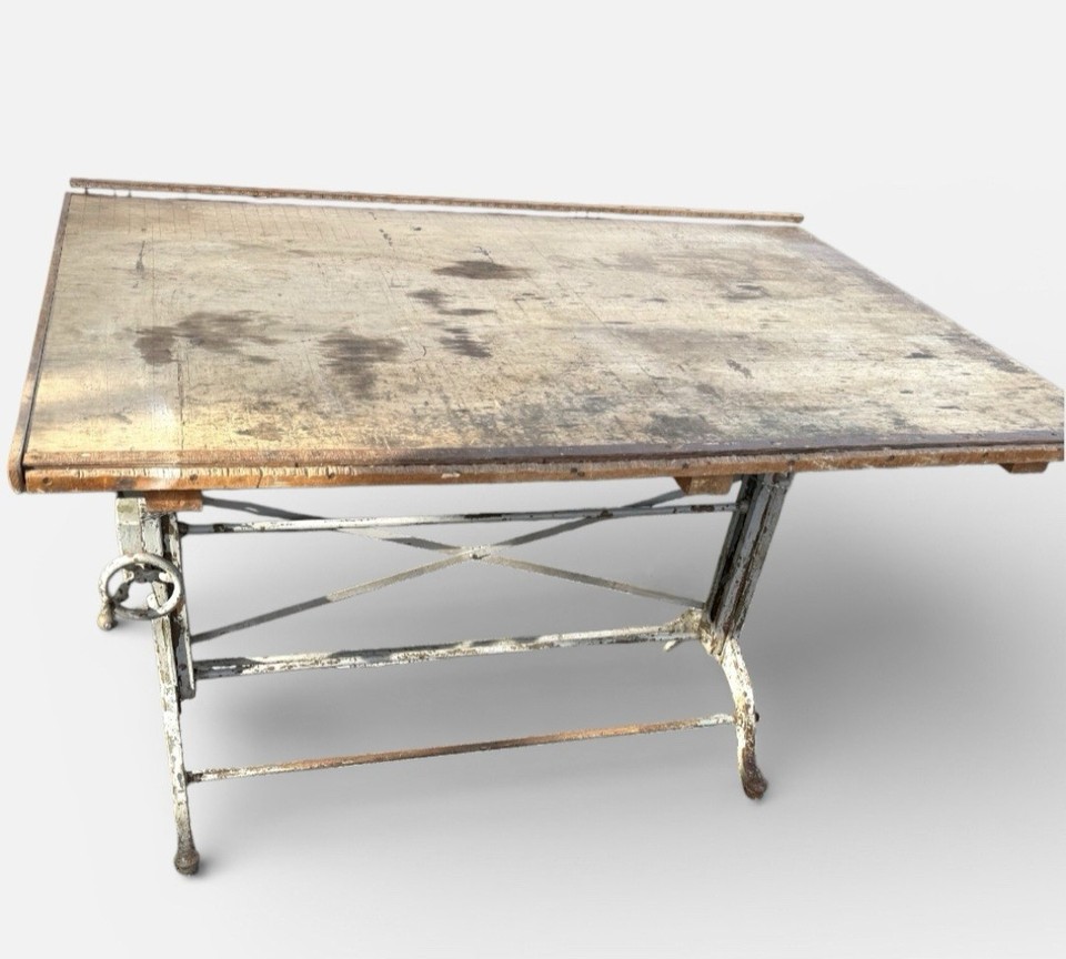 1920s Post Industrial Adjustable Easel Drafting Table Office Study ...