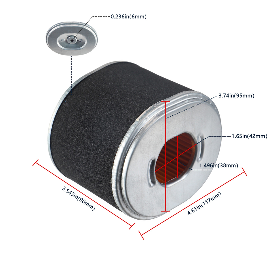 Air Filter For Honda AFZE30 GX340 GX390 11HP 13HP Washer Generator ...