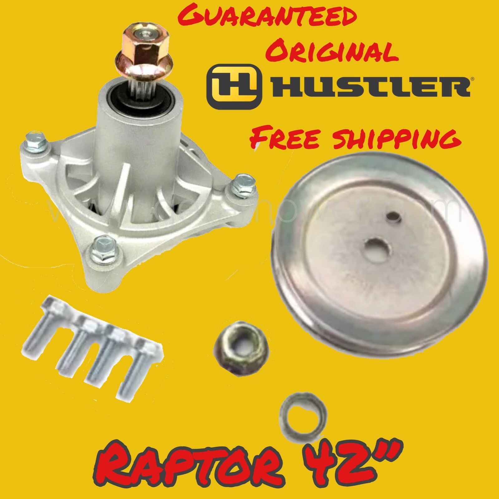 Hustler Raptor Spindle & Pulley Kit 604214, 603987 Fits 42" Raptor ...