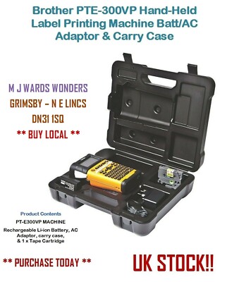 Brother PTE-300VP Hand-Held Label Printing Machine Batt/AC Adaptor ...