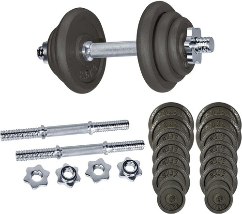 20-90kg Adjustable Dumbbell Set Cast Iron Weight Plate Dumbells Home ...