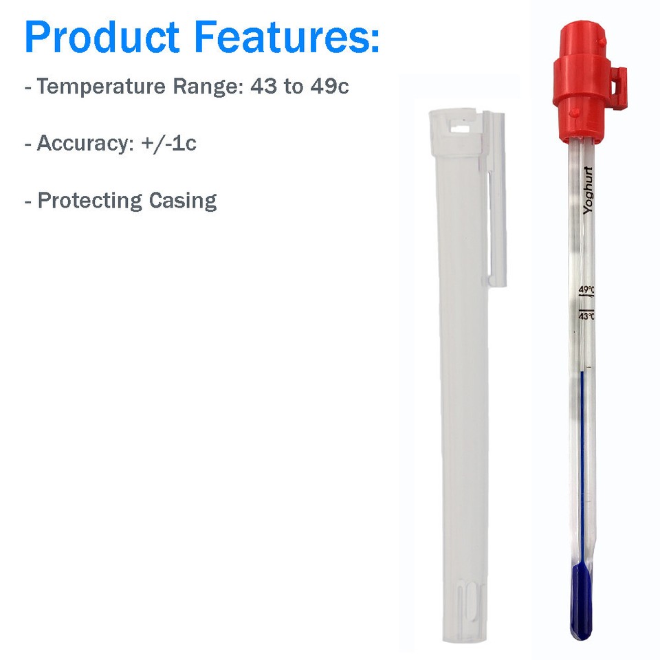 Yoghurt Thermometer - Yoghurt Making Temperature 150mm Protective Case ...